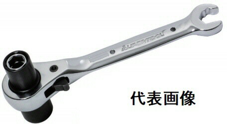 SUPER TOOL 作業道具 商品説明 アウターソケットを使用する場合、インナー ソケットが軽い力で押し上げられ、使用後 はスプリングにより元に戻ります。 スパナ部もラチェット機能付です。 配管工事、ダクト工事、電設工事、 住宅工事、各種...