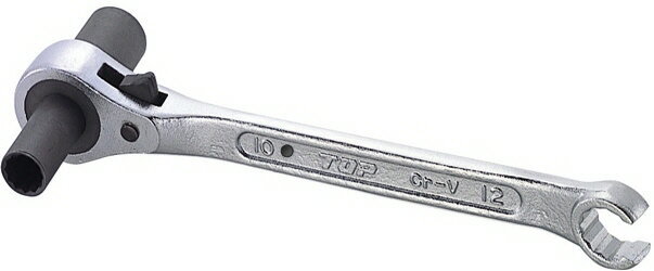 TOP 作業道具 商品説明 吊バンド・立バンド（10A〜100A）の 取り付けに最適です ダクト等各種配管作業にも ご使用頂けます ソケット部は27mmと懐の深い ロングタイプです 先端メガネは12mmで吊金具の タン回しに使用出来ます 先...