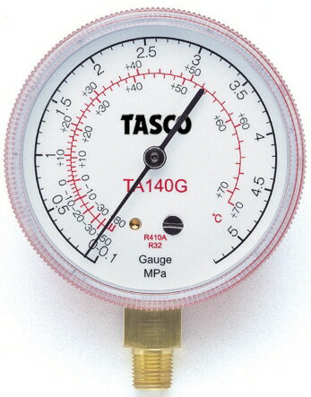 ICHINEN TASCO 空調工具 商品説明 ゲージ外径68φ R410A、R32飽和温度目盛 ゲージ取付ネジ径…1/8″NPT 振動吸収機能付 0点調整機能付 ノンオイル加圧テスト品 冷暖兼用タイプは暖房時の運転 圧力を測定できるように...