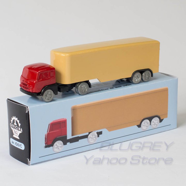 OFFICINA-942 1/76 SEMIRIMORCHIO FURGONATO Fiat 682 T2 (1955) オフィチーナ 942 フィアット 682 T2 トラック レッド/ベージュOFFICINA-942 1/76 SEMI...