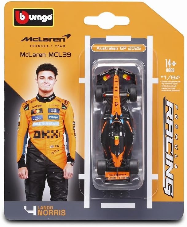 【国内在庫品】ブラーゴ 1/64 マクラーレン F1 MCL39 #4 ランド・ノリス 2025 ワールドチャンピオン Bburago Mclaren Lando Norris ブラーゴ モデルカー ミニカー ポスト投函でのお届けとなります...