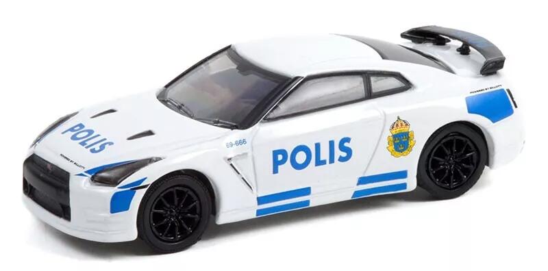 【国内在庫品】グリーンライト 1/64 日産 GT-R R35 ストックホルム ポリス Greenlight Hot Pursuit Nissan GT-R Polis Stockholm Police ミニカー Hot Pursuit S...