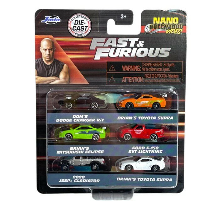【国内在庫品】JADA TOYS ナノ ワイルドスピード 6台セット スープラ/エクリプス/ジープ/チャージャー/F-150 Fast & Furious ミニカー Nano Hollywood Rides 【仕様】・JADA TOYS製ナ...