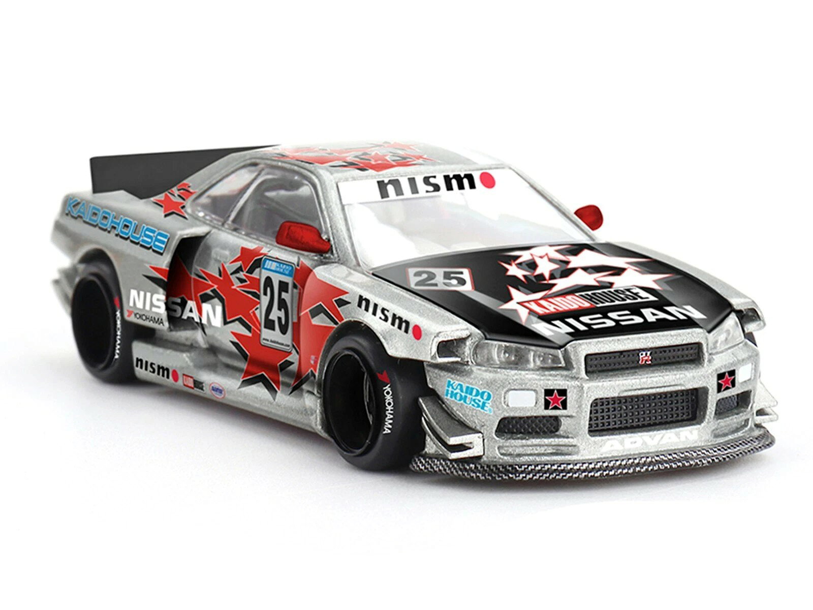 Kaido House x Mini GT 1/64 日産 スカイライン GT-R R34 Kaido Star Racing V1 RHD シルバー Nissan　【国内在庫品】 JDM カスタム 日本車 モデルカー KAIDO HOUS...