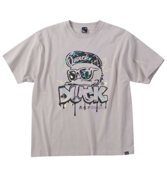 カタログコード／1258-4290 メンズ 素材／綿 100% コメント／Tシャツです。【カラーについて】ベージュ(1)：グレーがかったベージュです。プリント(ラバー)■大きいサイズ メンズ b-one-soul DUCK DUDE スプラ...