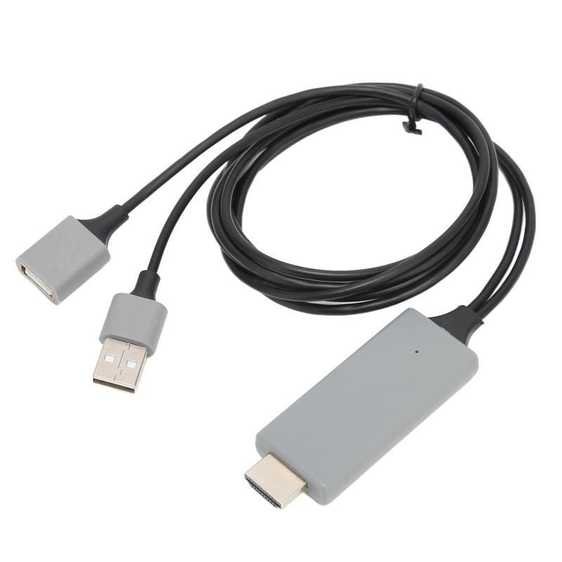 USB to HDMIアダプターケーブルコード、DDR 1Gbit 1080P HDMI1.4 HDTVケーブル、USBタイプAオスメス to HDMIオス、オスiOS 8.0以降、Android 6.0以降に対応【実用的な使用】このHDT...