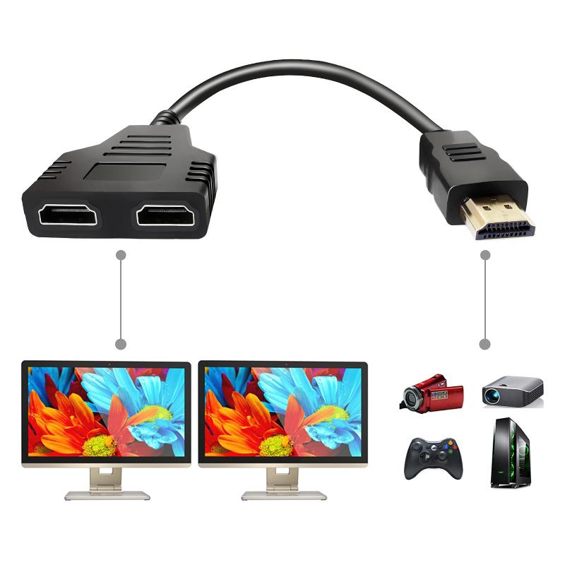 HDMIケーブル 1080P オス-デュアルHDMIメス マルチメディアインターフェース スプリッタアダプタ 1~2ウェイ HD LED LCD TV用HDMIケーブル 1080P オス-デュアルHDMIメス マルチメディアインターフェース...