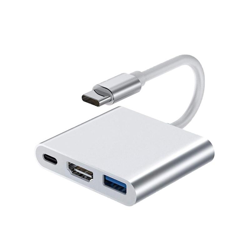 USB Type C HDMI アダプタタイプ 変換 3-in-1 HDMI 変換ケーブル 4K 解像度 ポートUSB 3.0 高速ポートタイプ 100W PD急速充電ポート MacBook/Phone/S-witch/USBCデバイスに対...