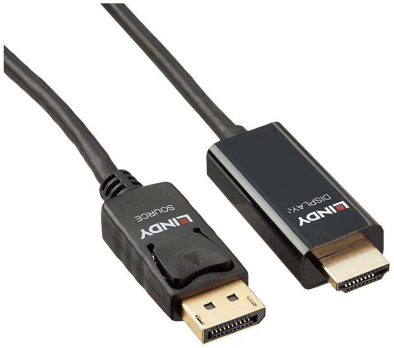 LINDY DisplayPort 1.2 - HDMI 2.0 18G アクティブ変換ケーブル、3m(型番:40917)DisplayPort 1.2 - HDMI 2.0 18G アクティブ変換ケーブル3m