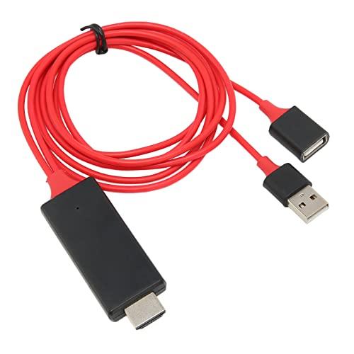 USB to HDMIアダプターケーブルコード、USB A to HDMIケーブル、DDR 1Gbit 1080P HDMI1.4 HDTVケーブル、IOS用USBタイプAオスメスtoHDMIオスケーブル、Android用【実用的な使用】こ...