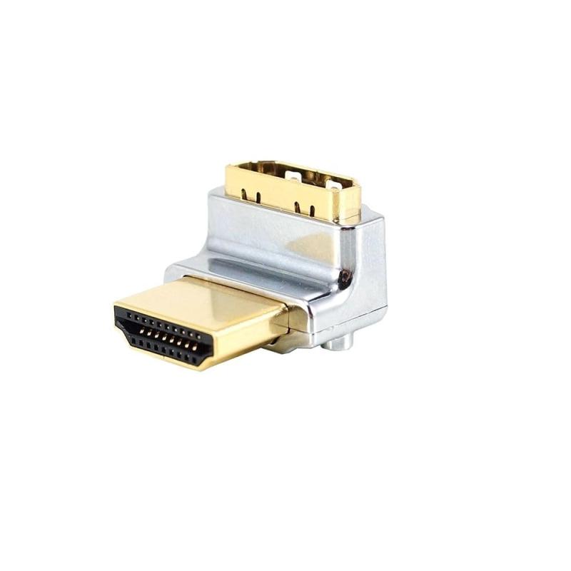 LINDY 4K対応 クロムデザイン HDMIオス - HDMIメス 90度L型 変換アダプタ【4種類の角度：左向き、右向き、垂直下向き、垂直上向き】【4K@120Hzの超高解像度出力と下位互換性】【HDR Dolby Vision対応】【...