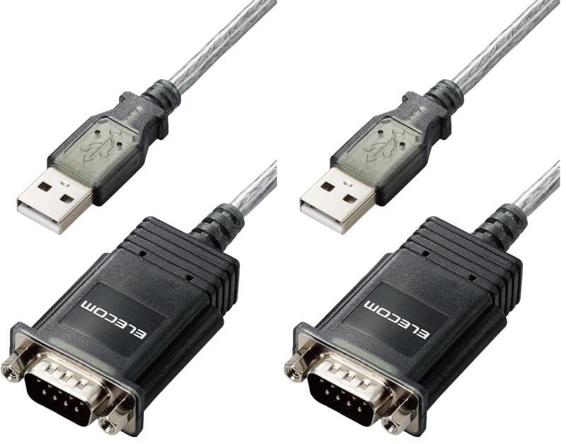 エレコム RS232C USB 変換ケーブル [ USB-A &amp; D-Sub9ピン ] 50cm シリアル変換ケーブル 3重シールド Windows11 など対応 グラファイト UC-SGT2