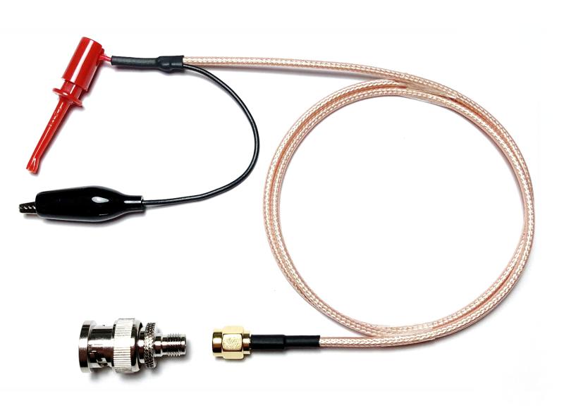 NUBTECH フッククリップ SMA 同軸ケーブル BNCアダプタ付 低ノイズ設計 L70cm ACC0005-Hフッククリップ(ICクリップ)／SMA-P 変換 同軸ケーブル, SMA／BNC変換アダプタ付き.同軸ケーブルはRG-316...