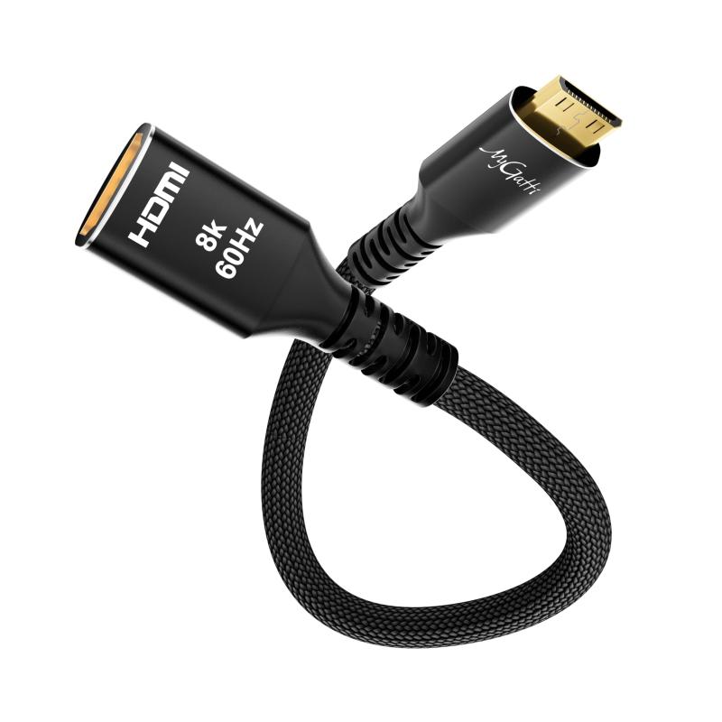 Mini HDMI to HDMI延長ケーブル 20CM HDMI2.1 Type-A(オス)-ミニHDMI Type-C(メス)変換アダプター 3D/8K@60Hz Raspberry Pi Zero W ホームビデオカメラー Sony,...