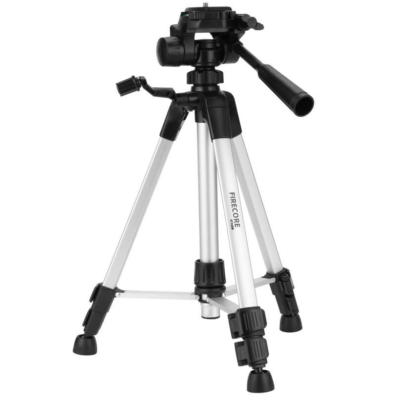 Firecore エレベーター三脚 レーザー墨出し器用 アルミ三脚 レーザー用 三脚 パンハンドル式 エレベーター 4段階伸縮 軽量 1/4"ネジ 墨出し器用 ミニ三脚 3WAY雲台 水準器付き 上下 水平360°【商品仕様】(1...