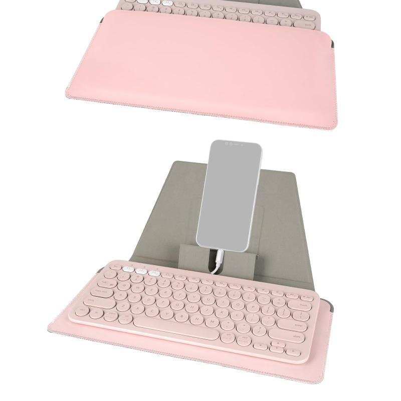 Geekria キーボードカバー 互換品 ロジクール Logicool K380 ワイヤレス Magic キーボード OMOTON 薄型 Bluetooth キーボードパッド タブレットスタンド付きコンパクトスリーブケース(ピンク)多くの無...