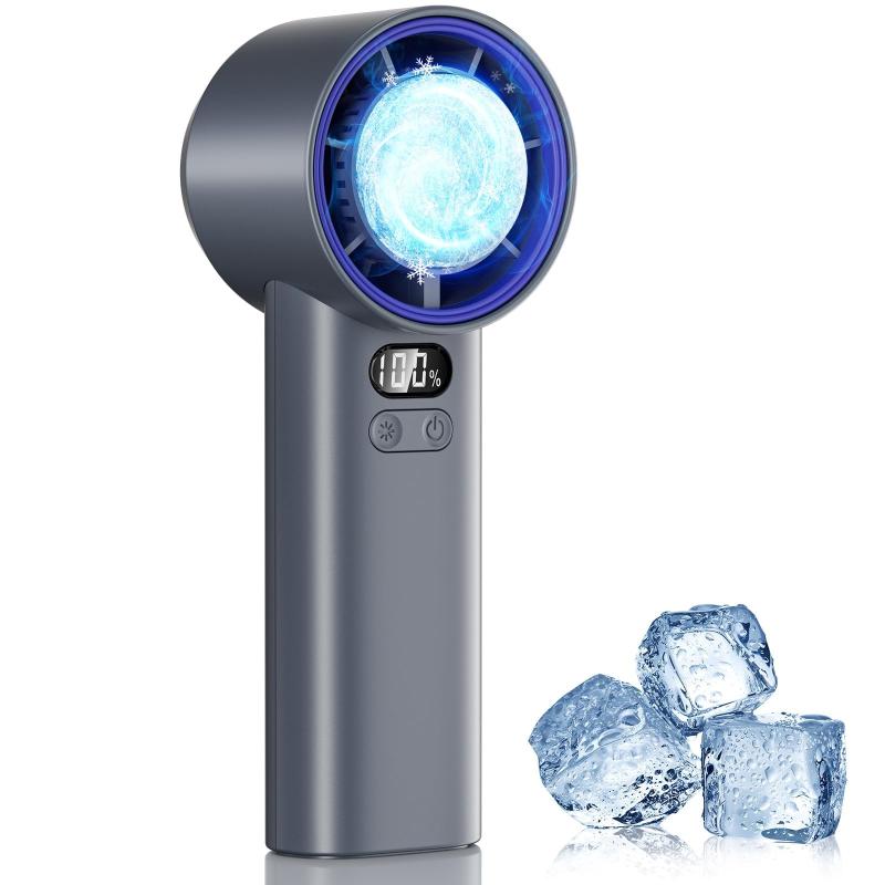 HandFan ハンディファン 冷却プレート 5200mAh大容量 携帯扇風機 小型 100段階風力調節 手持ち扇風機 最大20時間動作 LEDディスプレイ Type-c 充電式 携帯便利 熱中症対策 花火大会適用ポータブル扇風機