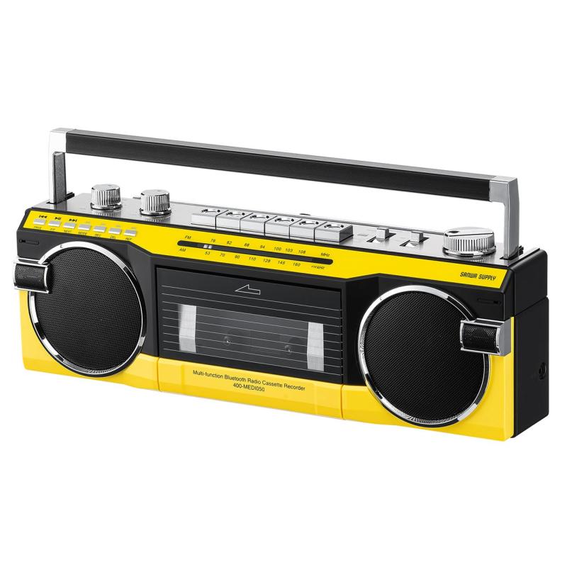 サンワダイレクト Bluetooth搭載 多機能ラジカセ ＆ カセット変換 デジタル保存 USBメモリ/SDカード MP3プレーヤー 乾電池 AC電源 AM FM ラジオ 400-MEDI050400-MEDI050