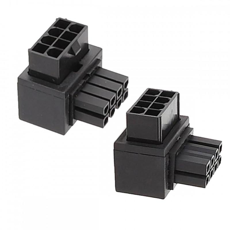Cablecc 2 ピース/ロット 90 度上下アングル ATX 8P EPS オス - メス電源ヘッダー アダプター CPU 12V 用グラフィックス カードの PCI-E 電源では動作しません。このアダプターは、CPU パワーヘッダーケ...