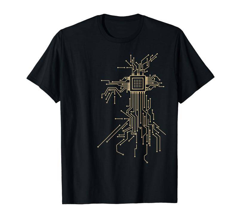 Processor Circuit Graphics Computer CPU Electronics IT Geek TシャツAwesome design that features an illustration of a CPU co...