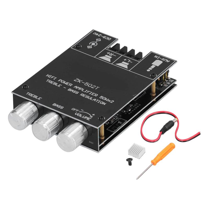 ステレオパワーアンプボードモジュール HI-FIオーディオシステム用 トレブルベースコントロール AMP 高音低音コントロール 15-100W デュアル チャンネル 回路保護【High Power Stereoデュアルチャネル】 - このパ...