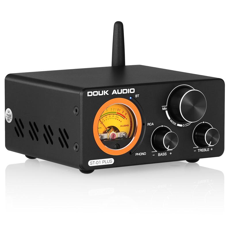 DoukAudio ST-01PLUS Bluetooth5.2 TPA3255 デジタルアンプ300W: 2.0/2.1 チャンネル - パワーアンプ - VUメータ付き - RCA/MM phono 入力SBC/APTX/APTX-LL...