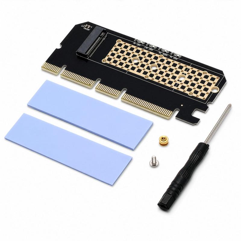 M.2 SSD PCIE Adapter Aluminium Alloy Shell LED Expansion Card Computer Adapter Interface M.2 NVMe SSD NGFF To PCIE 3.0 X...