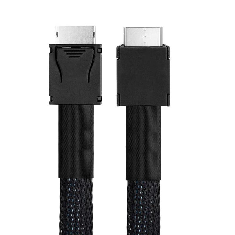 Cablecc PCIe 4.0 OcuLink PCI-Express SFF-8611 4i から SFF-8611 データアクティブケーブル ダウンアングル 90 度 eGPU SSD 用