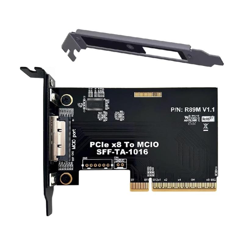 Cablecc 74ピン PCI-E 16X - PCI-E 5.0 MCIO 8i SFF-TA-1016 アダプタ Mini Cool Edge IO メス PCI 拡張カードアダプタ