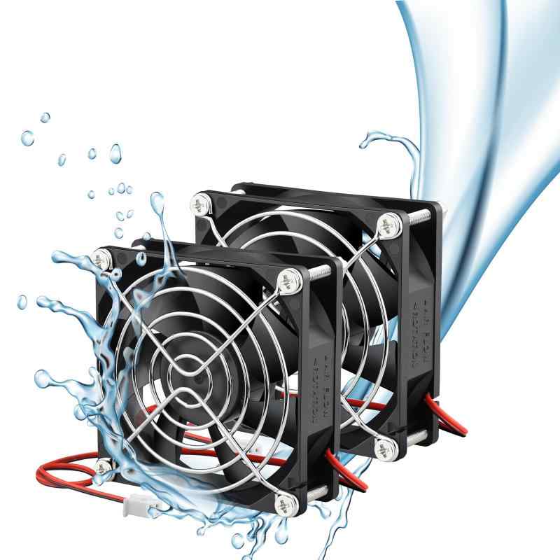 GDSTIME 2PCS IP67 防水ファン、60mm 80mm 120mm 12V DC 冷却ファン、2PIN