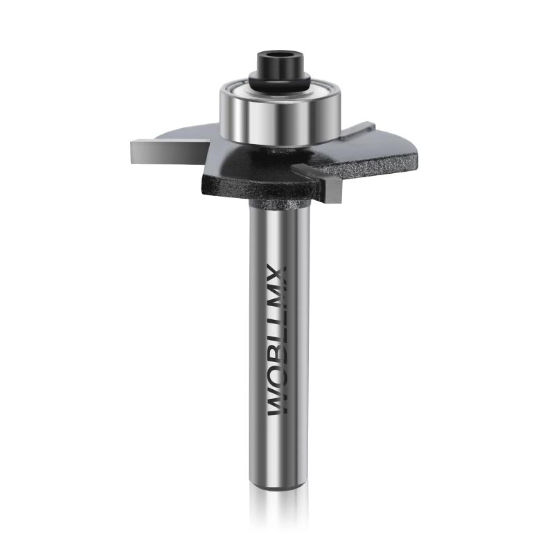 WOBLLMX 6mm軸 ビスケットカッター ベアリング付き 3歯 T型ルータビット 電動工具 トリマー ビスケット CNC 彫刻機 木工 切断 ナイフ 木工用 切削工具軸径:6mm、直径:32mm、刃厚:2.38mm、切削深さ:8.5mm...
