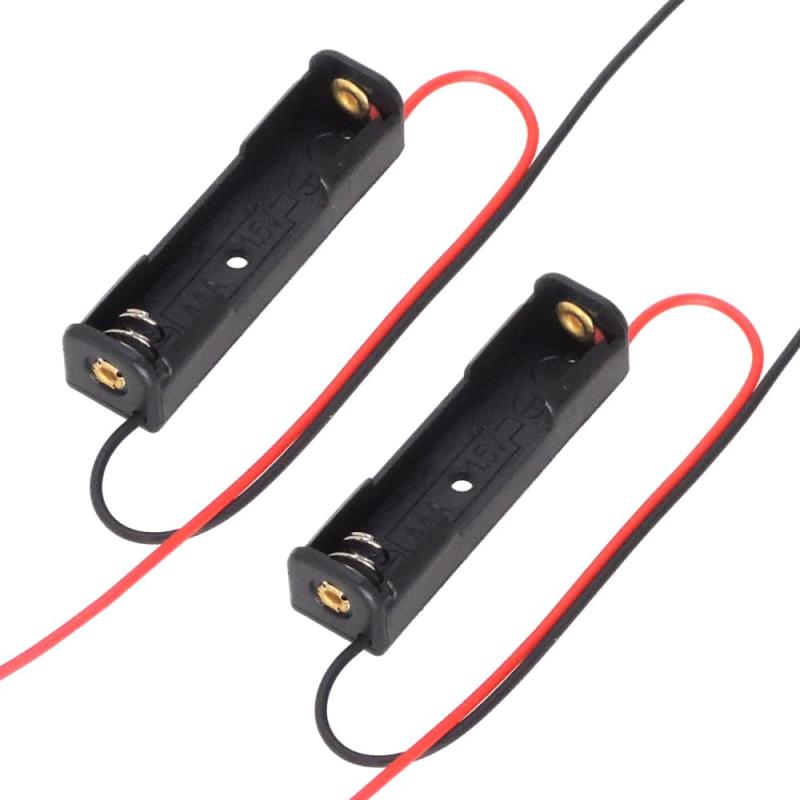 KAUMO 電池ボックス 単4電池×1本 1.5V 電池ケース 電池ホルダー (2個)リード線の長さ: 約14cm電池ボックスサイズ: 50 × 14 × 13mm電池ボックス重さ: 約3g (電池を除く)