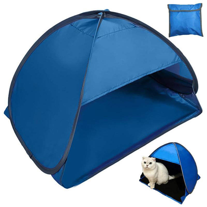 Mirhua ワンタッチ設置 サンシェードテント ミニ ポータブル 70×50×45cm UVカット 遮光 顔頭保護 快眠ドーム (ブルー)【一瞬で折りたたみ】使用時70×50×45cm、折りたたみ後20cm四方専用収納バッグ付きで持ち運び...