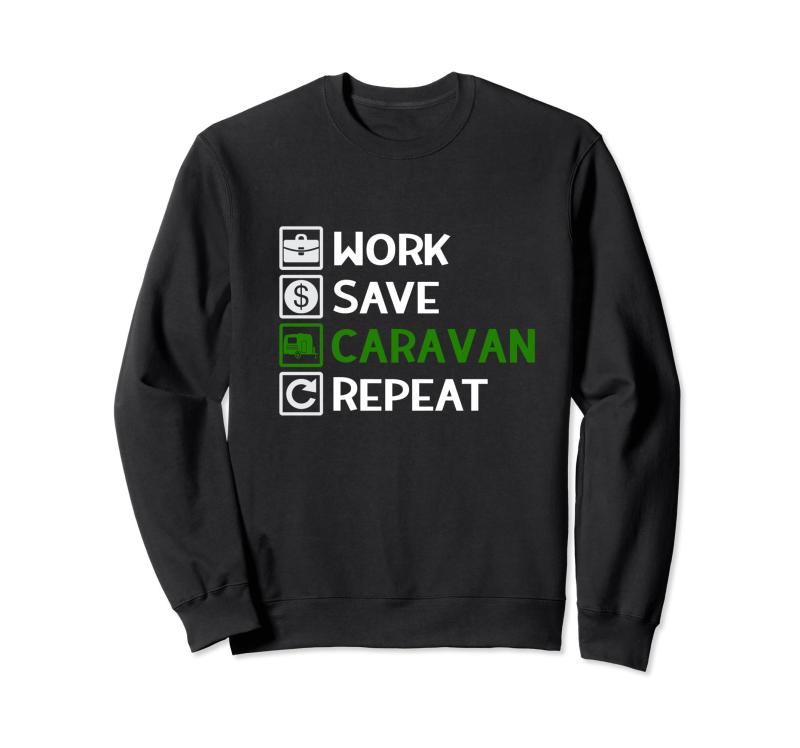 Work Save Camp Repeatキャンプキャンパーテント アウトドア ナチュラル トレーナーWork Save Camp Repeat。 仕事、キャンプなど、お楽しみのモチーフ、キャンパー、キャラバン、自然を探検。 レジャータイム...