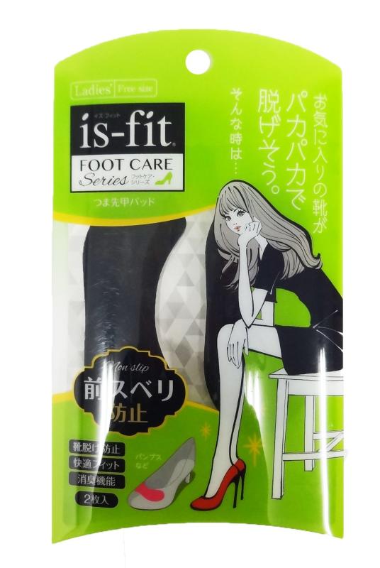 is-fit(イズフィット) つま先甲パッド 2枚入商品サイズ (幅×奥行×高さ) :パッケージサイズ:10cm×2.3cm×17.5cm原産国:日本内容量:2枚入材質:表面:ポリエステル、ポリウレタン、クッション材:塩ビフォーム