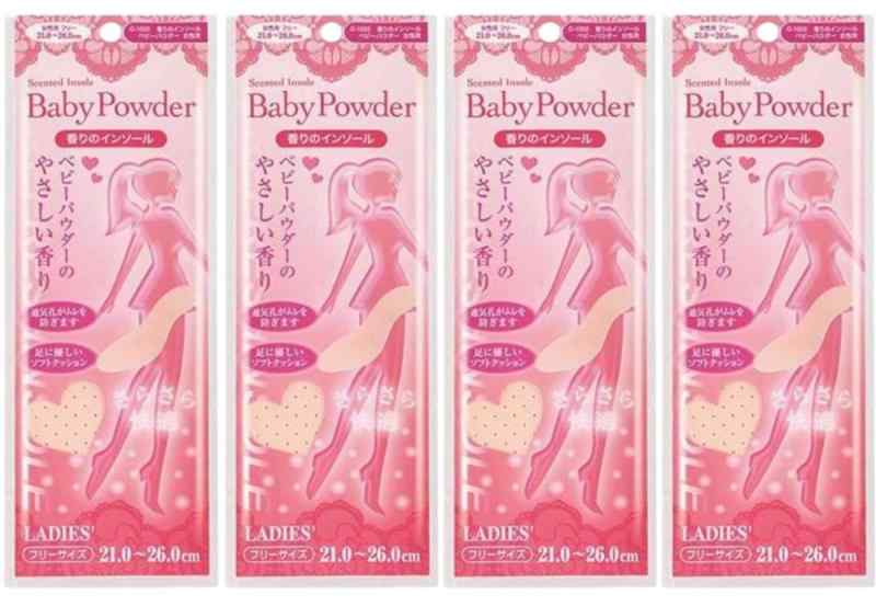 ベビーパウダーの良い香りがする 女性用 レディース インソール 【まとめ買い 4足組セット】 21-26cm フリーカット 防臭 靴の中サラサラ快適ベビーパウダーの良い香りがする 女性用 レディース インソールまとめ買い 4足組セット21-...