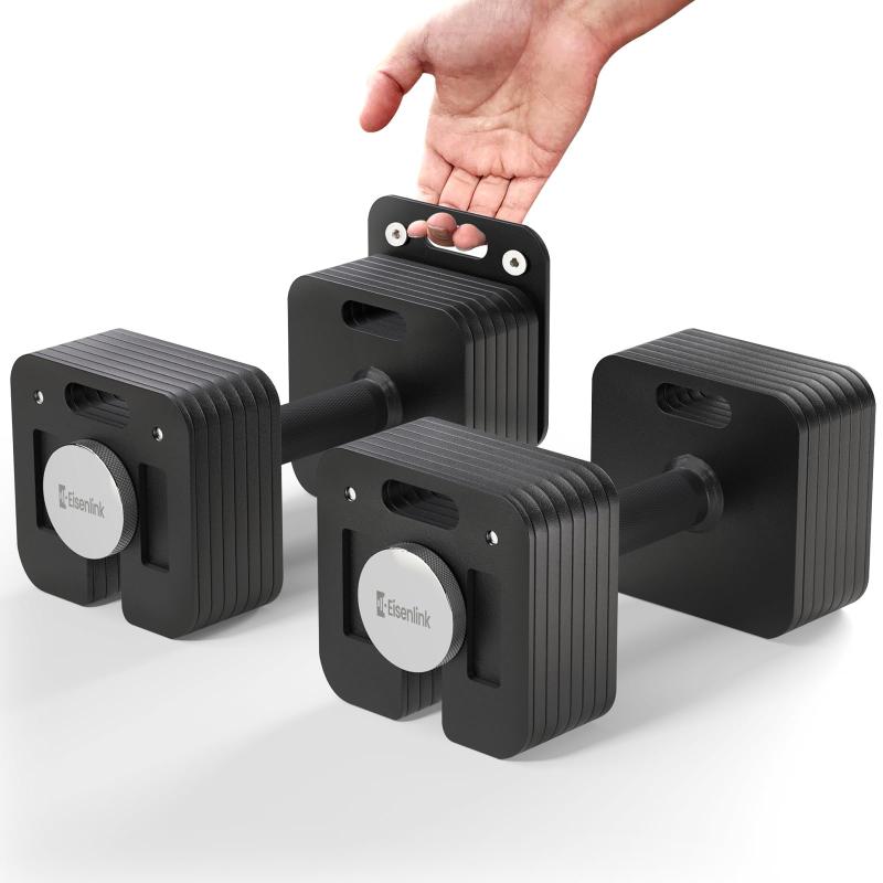 Eisenlink 可変式ダンベル 4~36KG 2KG刻み 最大17段階調整 四角形モデル 純鋼鋳造 家庭用 最大36KGEisenlink 可変式ダンベル 四角形モデル