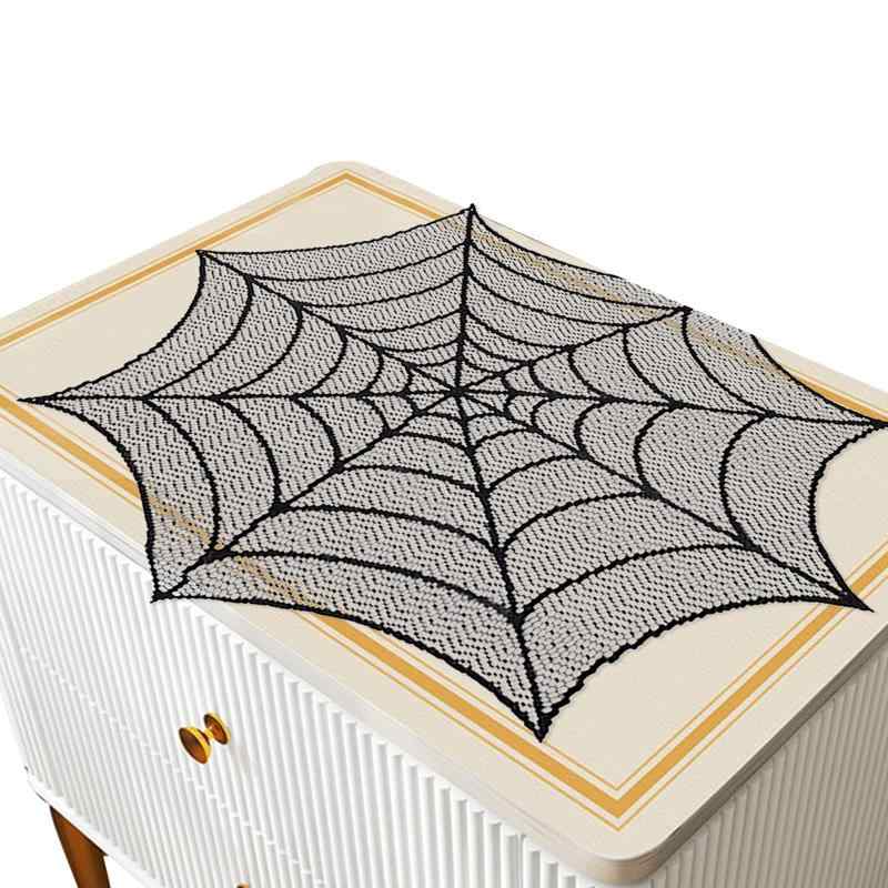 【LEISURE CLUB】ハロウィン 飾り テーブルランナー テーブルクロス クモの巣 テーブルカバー テーブルクロス レース刺繍 装飾 おしゃれ パーティー 飾り付け 玄関 屋外 部屋 食卓 不気味 お化ハロウィン 飾り テーブルランナー