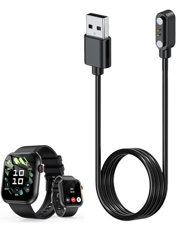 For Bolinker DM80 スマートウォッチ 充電ケーブル USB 磁気充電器【KONXISA】汎用マグネットコード 磁気吸着 高耐久 軽量 小さい 持ち運び便利 旅行用（1本セット）【対応機種】Bolinker DM80 2.0イ...