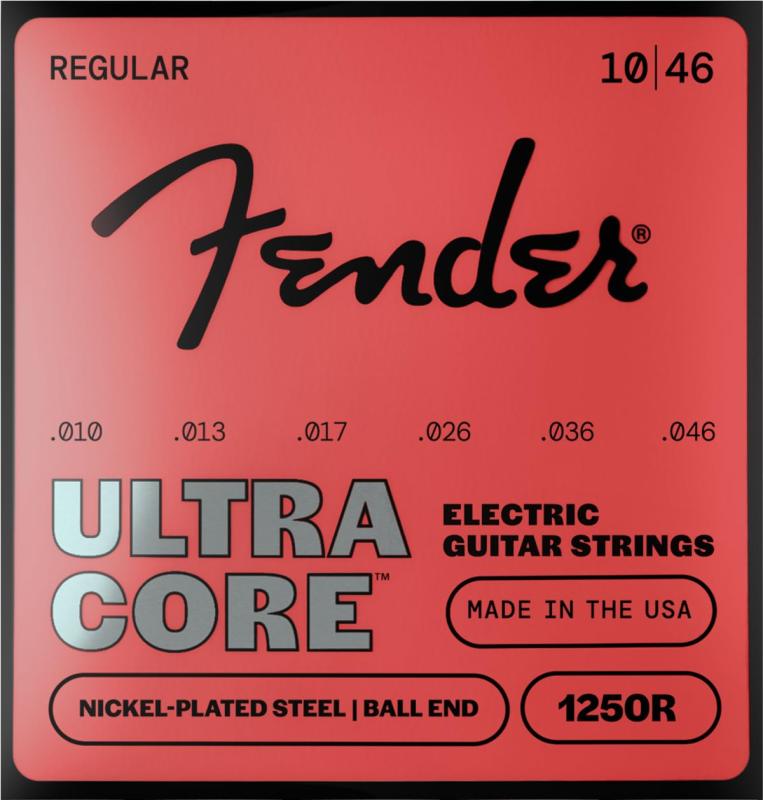 Fender フェンダー エレキギター弦 Ultracore™ 1250R Guitar Strings, Nickel-Plated Steel, Ball End, Gauges .010-.046USA製上質なニッケルプレートスチール...
