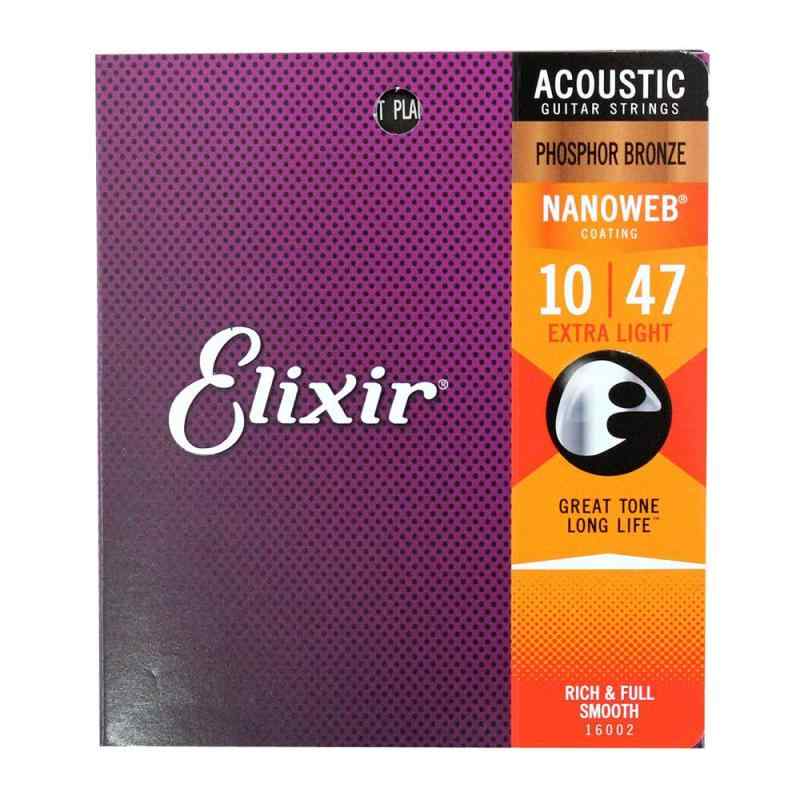 エリクサー ELIXIR 16002 NANOWEB PHOSPHOR BRONZE EXTRA LIGHT 10-47×3SET アコースティックギター弦パッケージは時期により異なる場合がございます。