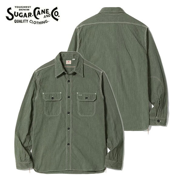 ブランド シュガーケーン【SUGAR CANE】 モデル名 JEAN CORD WORK SHIRT (LONG SLEEVE) 品番 SC25511 カラー OLIVE(149) 素材 コットン100% 生産国 日本 サイズ M 着丈72...