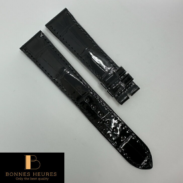 パテックフィリップ純正革ベルト19-16mmエナメルブラックCalatrava他 パテックフィリップ　ベルト　純正　19mm アリゲーター　クロコダイル Calatrava Patek Philippe 純正オリジナル ベルト素材：アリゲー...