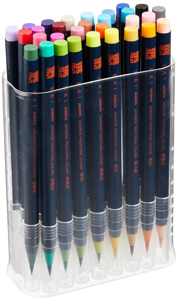 【30色内容1】 紅、朱、黄、若草、緑青、藍、群青、紫、黄土、茶、銀鼠、墨、桃、薄橙、空【30色内容2】 茜、牡丹、焦茶、松葉、紺、桜、薄紅、薔薇、亜麻色、橙、萌黄、鶯、常磐、露草、藤【筆サイズ】 9径&times;170mm【筆主原毛】 ...