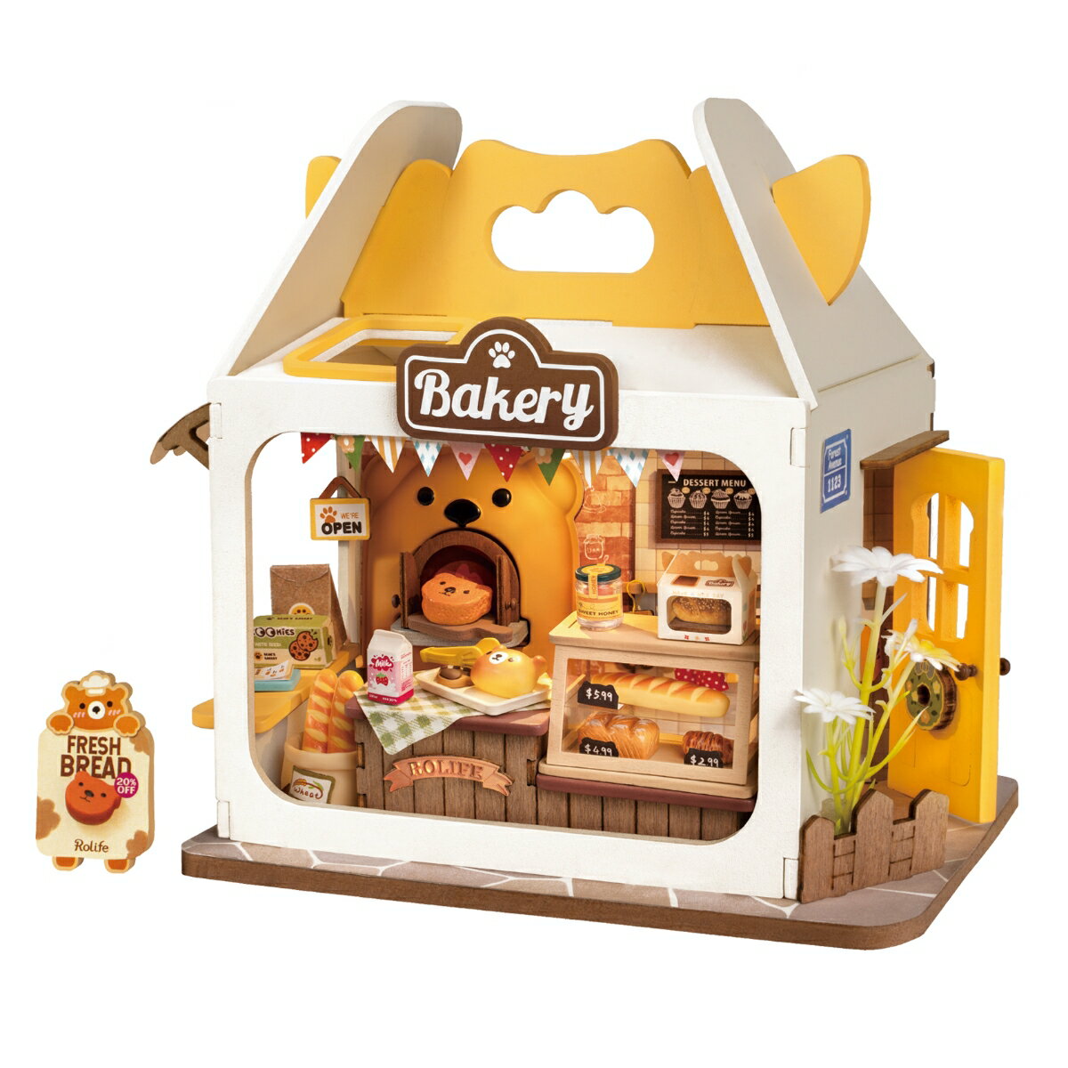 ローライフジャパン 玩具プラザクリエイト PLAZA CREATE Rolife おもちゃ ホビー プラモデル プラスチックモデル ウッドパズル 鑑賞 工作 作るんです DIY 組み立てキット 組立キット ミニチュアハウス パン屋 くまのベ...