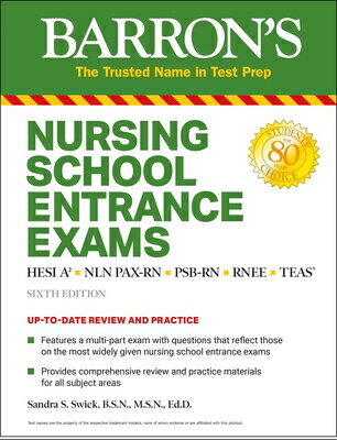 NURSING SCHOOL ENTRANCE EXAMS Barron's Test Prep Sandra S. Swick Rita R. Callahan BARRONS EDUCATION SERIES2020 Paperback...