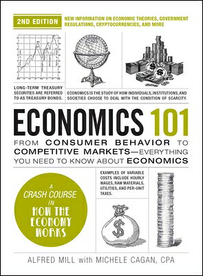 ECONOMICS 101 2ND /E Adams 101 Michele Cagan Alfred Mill ADAMS MEDIA2024 Hardcover English ISBN：9781507222386 洋書 Busines...