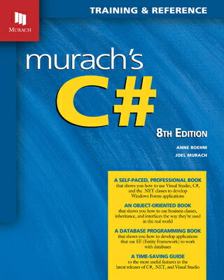 MURACHS C# (8TH EDITION) REV/E Joel Murach Anne Boehm MIKE MURACH & ASSOC INC2023 Paperback Revised English ISBN：9781943...