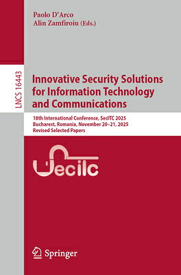 INNOVATIVE SECURITY SOLUTIONS Lecture Notes in Computer Science Paolo D'Arco Alin Zamfiroiu SPRINGER NATURE2026 Paperbac...
