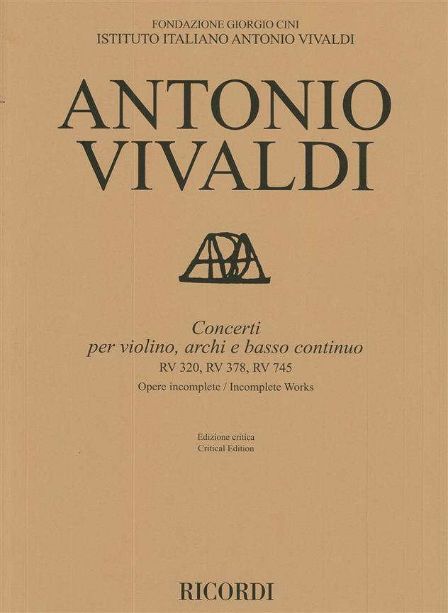 ヴィヴァルディ, Antonio リコルディ社発行年月：1970年01月01日 予約締切日：1969年12月31日 ISBN：2600001276480 本 楽譜 吹奏楽・アンサンブル・ミニチュアスコア その他